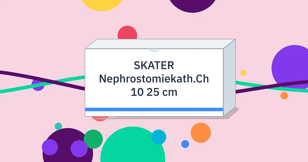 Symbolbild: Packung mit der Aufschrift SKATER Nephrostomiekath.Ch 10 25 cm (PZN 04508215) – Verfügbarkeit und Bezug in Apotheken in Frankfurt am Main