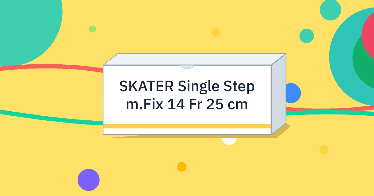 Symbolbild: Packung mit der Aufschrift SKATER Single Step m.Fix 14 Fr 25 cm (PZN 06770213) – Verfügbarkeit und Bezug in Apotheken in Frankfurt am Main