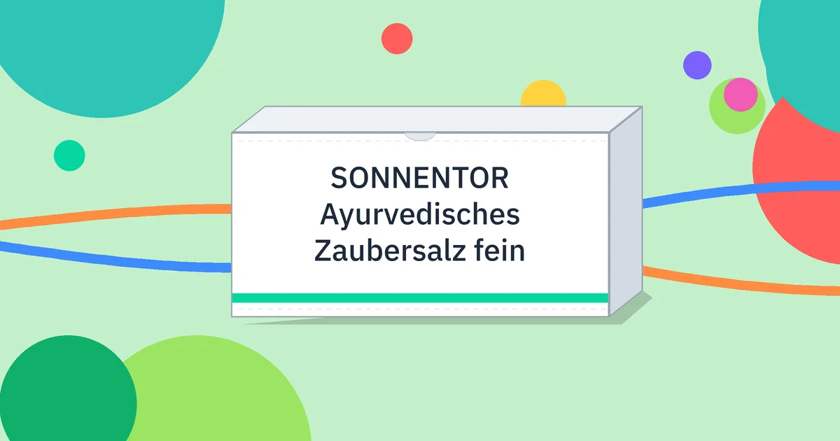 Symbolbild: Packung mit der Aufschrift SONNENTOR Ayurvedisches Zaubersalz fein (PZN 18903719) – Verfügbarkeit und Bezug in Apotheken in Frankfurt am Main