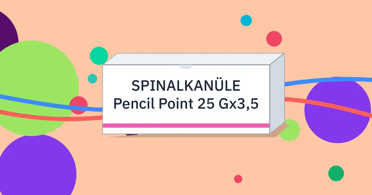 Symbolbild: Packung mit der Aufschrift SPINALKANÜLE Pencil Point 25 Gx3,5 (PZN 00096508) – Verfügbarkeit und Bezug in Apotheken in Frankfurt am Main