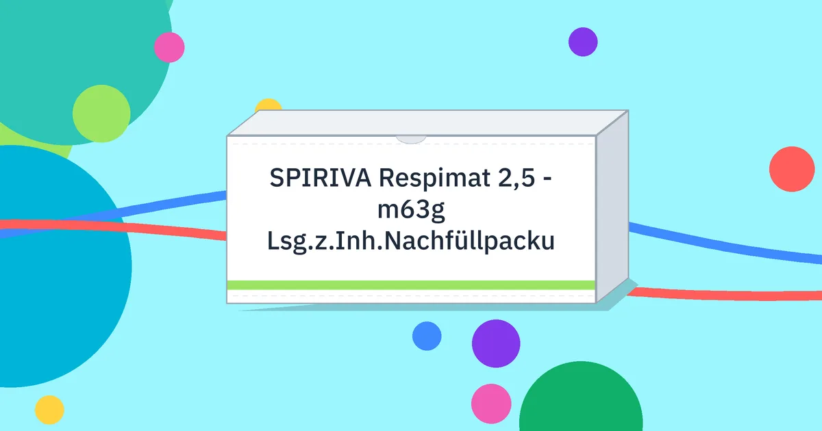 Symbolbild: Packung mit der Aufschrift SPIRIVA Respimat 2,5 -m63g Lsg.z.Inh.Nachfüllpacku (PZN 13832794) – Verfügbarkeit und Bezug in Apotheken in Frankfurt am Main