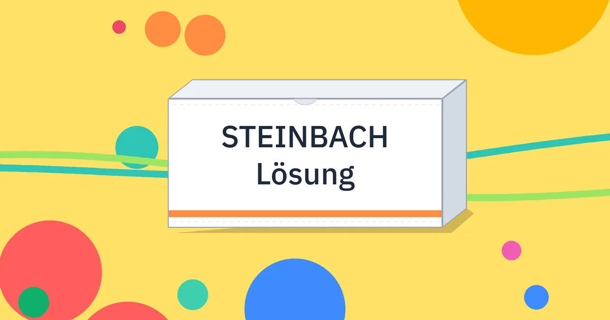 Symbolbild: Packung mit der Aufschrift STEINBACH Lösung (PZN 04898535) – Verfügbarkeit und Bezug in Apotheken in Frankfurt am Main