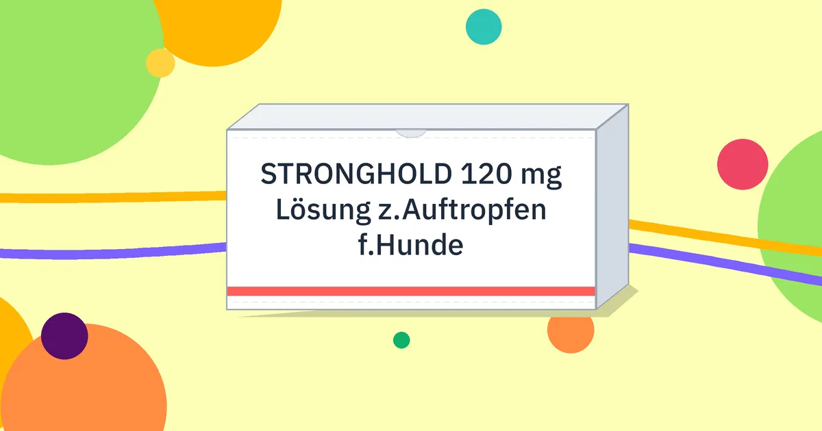 Symbolbild: Packung mit der Aufschrift STRONGHOLD 120 mg Lösung z.Auftropfen f.Hunde (PZN 12731358) – Verfügbarkeit und Bezug in Apotheken in Frankfurt am Main