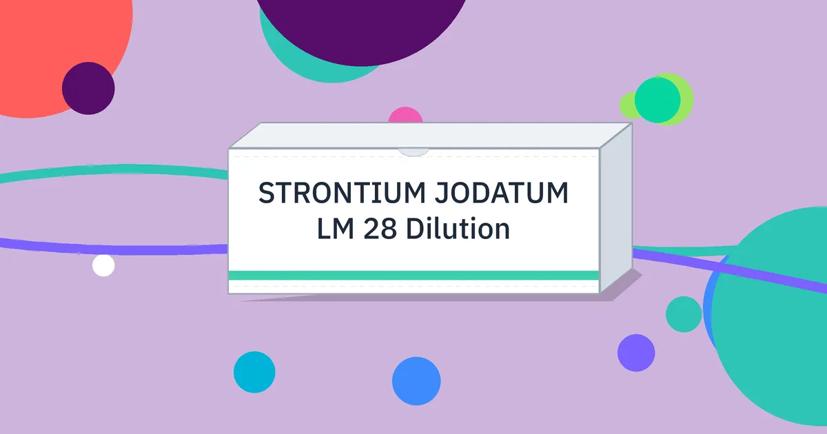 Symbolbild: Packung mit der Aufschrift STRONTIUM JODATUM LM 28 Dilution (PZN 13204158) – Verfügbarkeit und Bezug in Apotheken in Frankfurt am Main