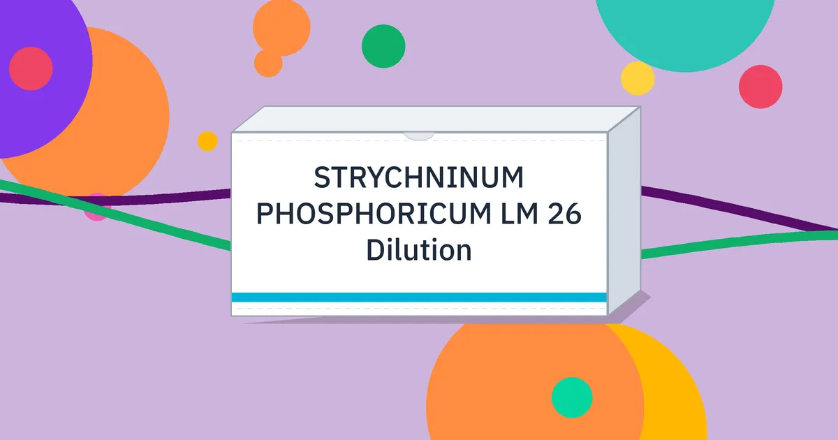 Symbolbild: Packung mit der Aufschrift STRYCHNINUM PHOSPHORICUM LM 26 Dilution (PZN 13207369) – Verfügbarkeit und Bezug in Apotheken in Frankfurt am Main