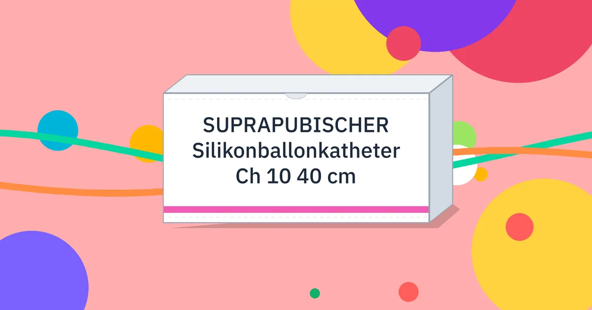 Symbolbild: Packung mit der Aufschrift SUPRAPUBISCHER Silikonballonkatheter Ch 10 40 cm (PZN 04711979) – Verfügbarkeit und Bezug in Apotheken in Frankfurt am Main