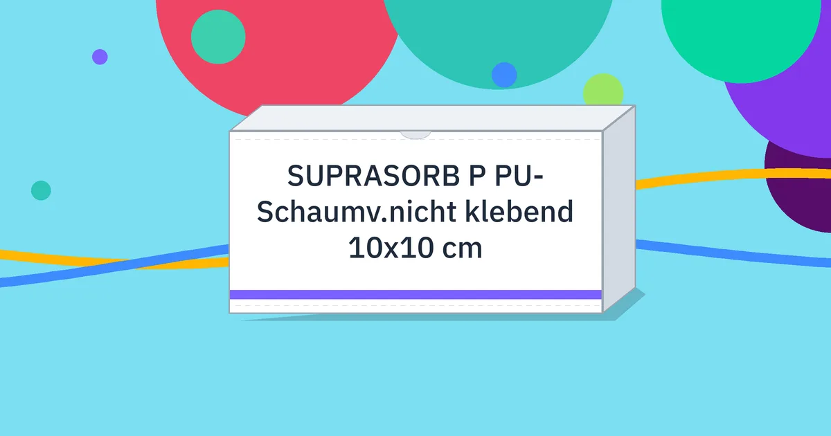 Symbolbild: Packung mit der Aufschrift SUPRASORB P PU-Schaumv.nicht klebend 10x10 cm (PZN 13510553) – Verfügbarkeit und Bezug in Apotheken in Frankfurt am Main
