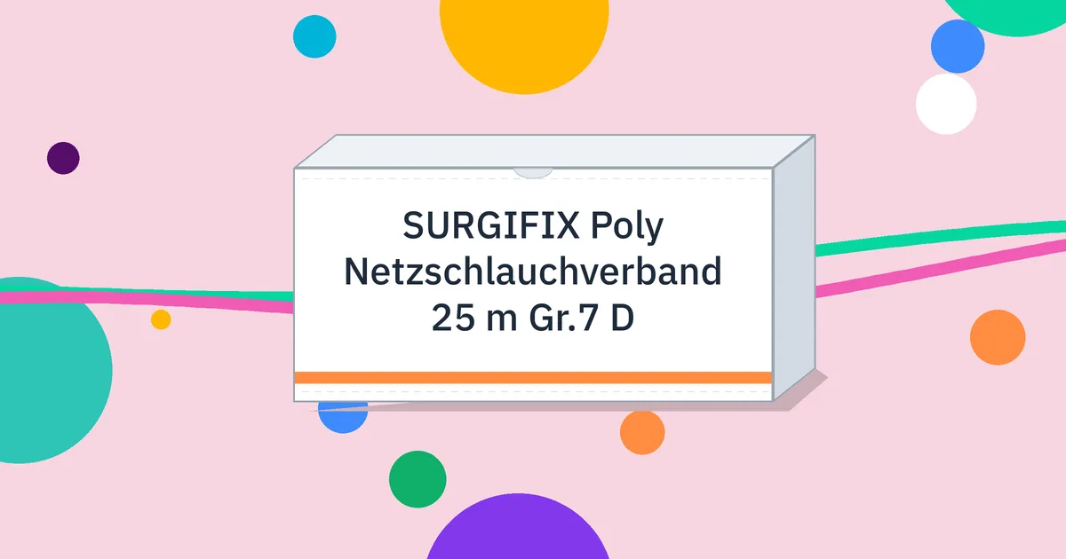 Symbolbild: Packung mit der Aufschrift SURGIFIX Poly Netzschlauchverband 25 m Gr.7 D (PZN 18386572) – Verfügbarkeit und Bezug in Apotheken in Frankfurt am Main