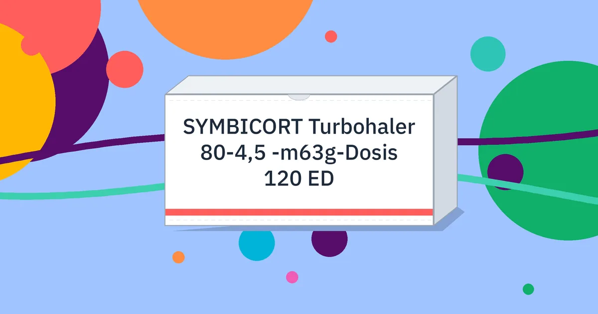 Symbolbild: Packung mit der Aufschrift SYMBICORT Turbohaler 80-4,5 -m63g-Dosis 120 ED (PZN 03199634) – Verfügbarkeit und Bezug in Apotheken in Frankfurt am Main
