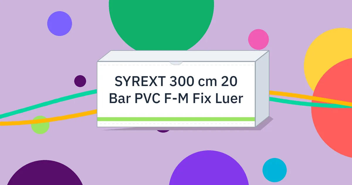 Symbolbild: Packung mit der Aufschrift SYREXT 300 cm 20 Bar PVC F-M Fix Luer (PZN 17899051) – Verfügbarkeit und Bezug in Apotheken in Frankfurt am Main