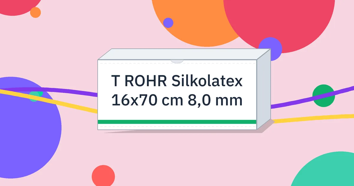 Symbolbild: Packung mit der Aufschrift T ROHR Silkolatex 16x70 cm 8,0 mm (PZN 07397242) – Verfügbarkeit und Bezug in Apotheken in Frankfurt am Main