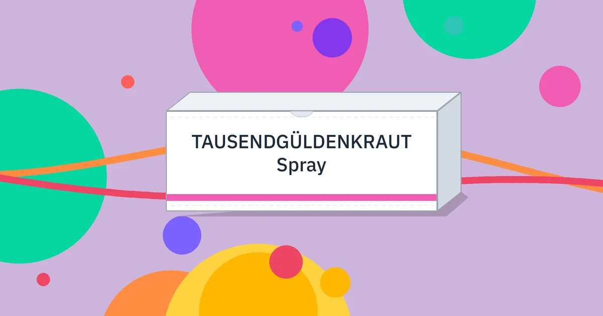 Symbolbild: Packung mit der Aufschrift TAUSENDGÜLDENKRAUT Spray (PZN 11713789) – Verfügbarkeit und Bezug in Apotheken in Frankfurt am Main
