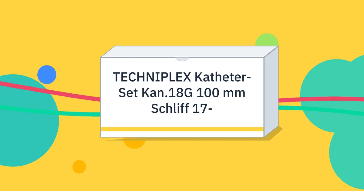 Symbolbild: Packung mit der Aufschrift TECHNIPLEX Katheter-Set Kan.18G 100 mm Schliff 17- (PZN 09514166) – Verfügbarkeit und Bezug in Apotheken in Frankfurt am Main