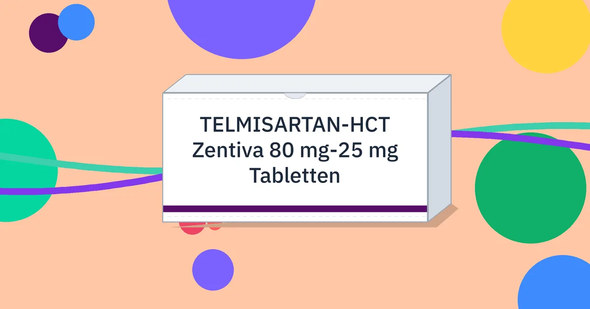 Symbolbild: Packung mit der Aufschrift TELMISARTAN-HCT Zentiva 80 mg-25 mg Tabletten (PZN 18794880) – Verfügbarkeit und Bezug in Apotheken in Frankfurt am Main