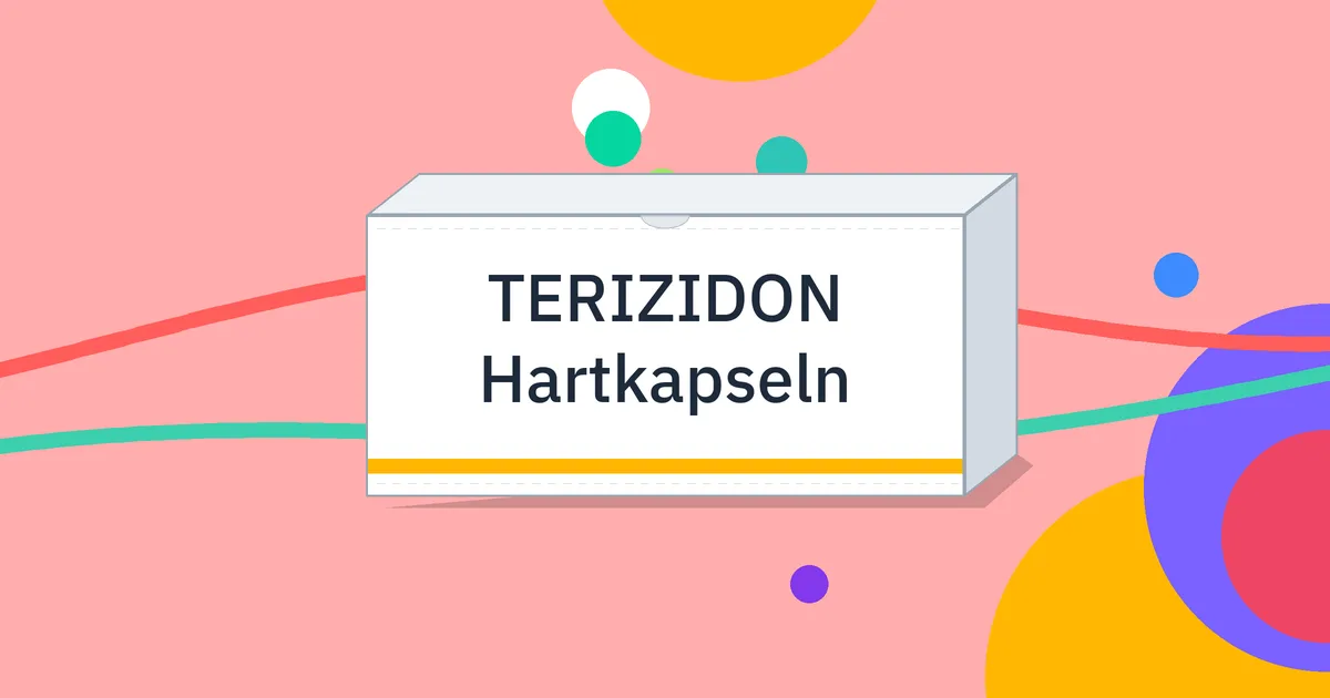 Symbolbild: Packung mit der Aufschrift TERIZIDON Hartkapseln (PZN 00393488) – Verfügbarkeit und Bezug in Apotheken in Frankfurt am Main