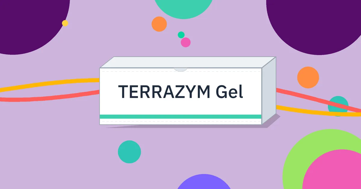 Symbolbild: Packung mit der Aufschrift TERRAZYM Gel (PZN 01526879) – Verfügbarkeit und Bezug in Apotheken in Frankfurt am Main