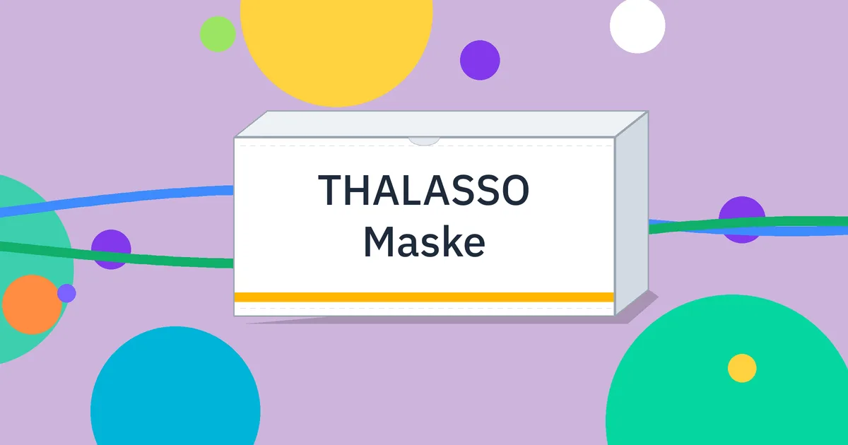 Symbolbild: Packung mit der Aufschrift THALASSO Maske (PZN 10999826) – Verfügbarkeit und Bezug in Apotheken in Frankfurt am Main
