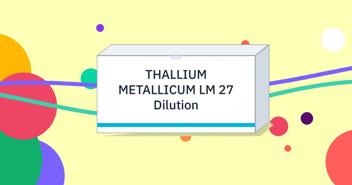 Symbolbild: Packung mit der Aufschrift THALLIUM METALLICUM LM 27 Dilution (PZN 13218597) – Verfügbarkeit und Bezug in Apotheken in Frankfurt am Main