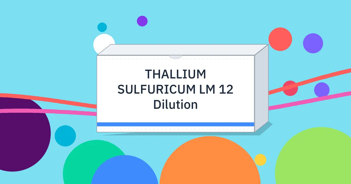 Symbolbild: Packung mit der Aufschrift THALLIUM SULFURICUM LM 12 Dilution (PZN 13218858) – Verfügbarkeit und Bezug in Apotheken in Frankfurt am Main