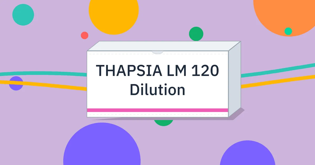 Symbolbild: Packung mit der Aufschrift THAPSIA LM 120 Dilution (PZN 13690561) – Verfügbarkeit und Bezug in Apotheken in Frankfurt am Main