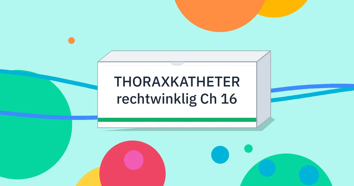 Symbolbild: Packung mit der Aufschrift THORAXKATHETER rechtwinklig Ch 16 (PZN 10033727) – Verfügbarkeit und Bezug in Apotheken in Frankfurt am Main