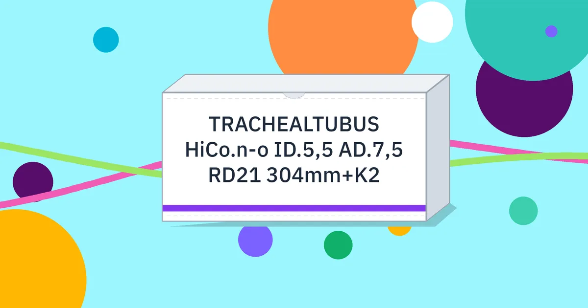 Symbolbild: Packung mit der Aufschrift TRACHEALTUBUS HiCo.n-o ID.5,5 AD.7,5 RD21 304mm+K2 (PZN 08884903) – Verfügbarkeit und Bezug in Apotheken in Frankfurt am Main