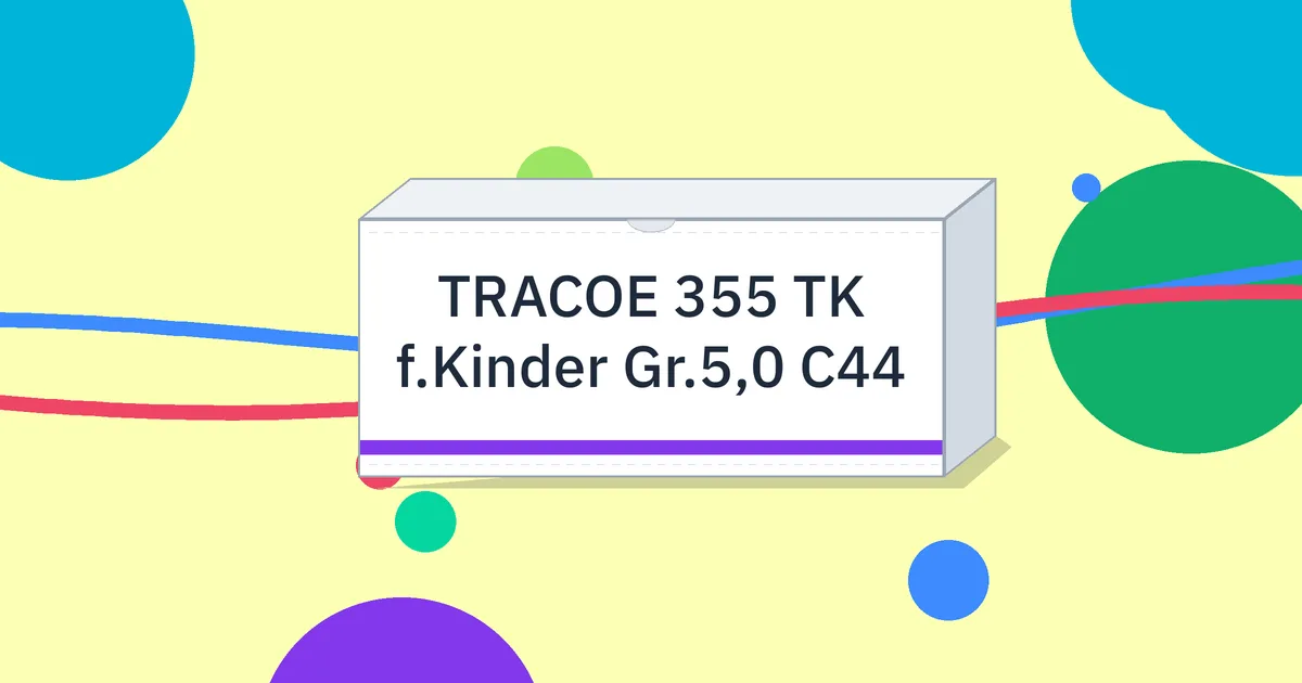 Symbolbild: Packung mit der Aufschrift TRACOE 355 TK f.Kinder Gr.5,0 C44 (PZN 11644367) – Verfügbarkeit und Bezug in Apotheken in Frankfurt am Main