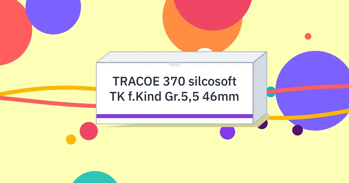 Symbolbild: Packung mit der Aufschrift TRACOE 370 silcosoft TK f.Kind Gr.5,5 46mm (PZN 14314765) – Verfügbarkeit und Bezug in Apotheken in Frankfurt am Main