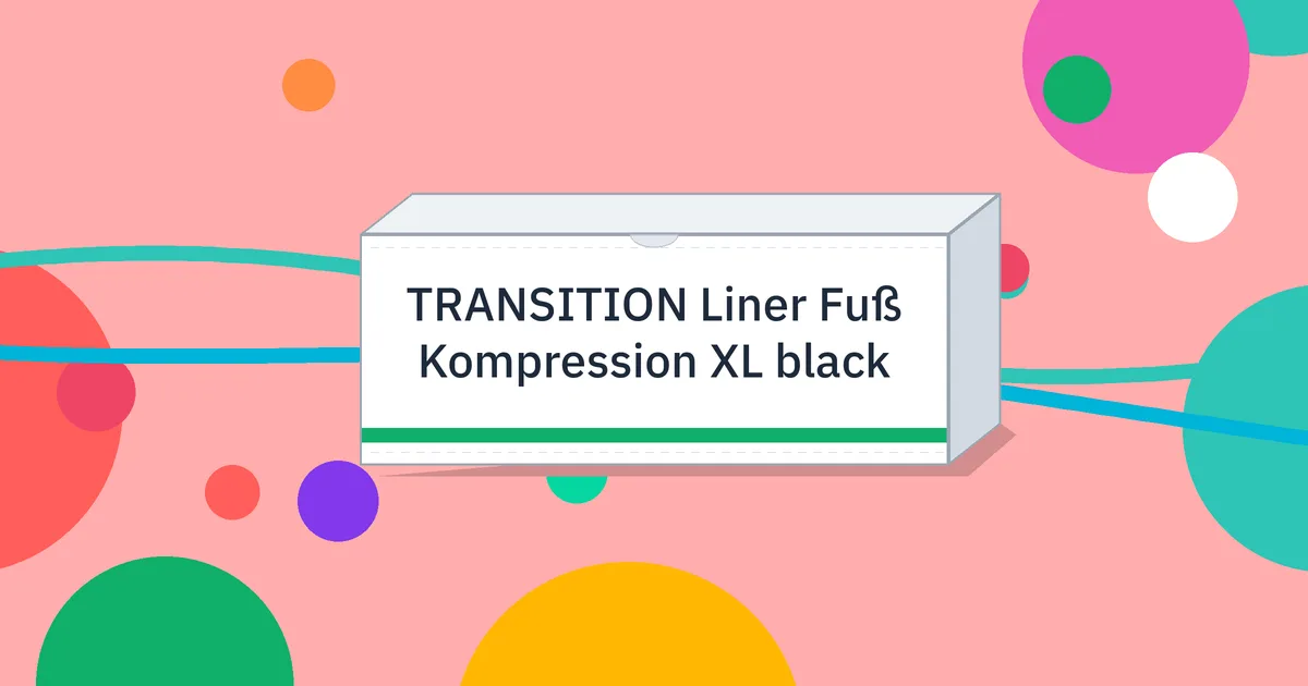 Symbolbild: Packung mit der Aufschrift TRANSITION Liner Fuß Kompression XL black (PZN 19534827) – Verfügbarkeit und Bezug in Apotheken in Frankfurt am Main
