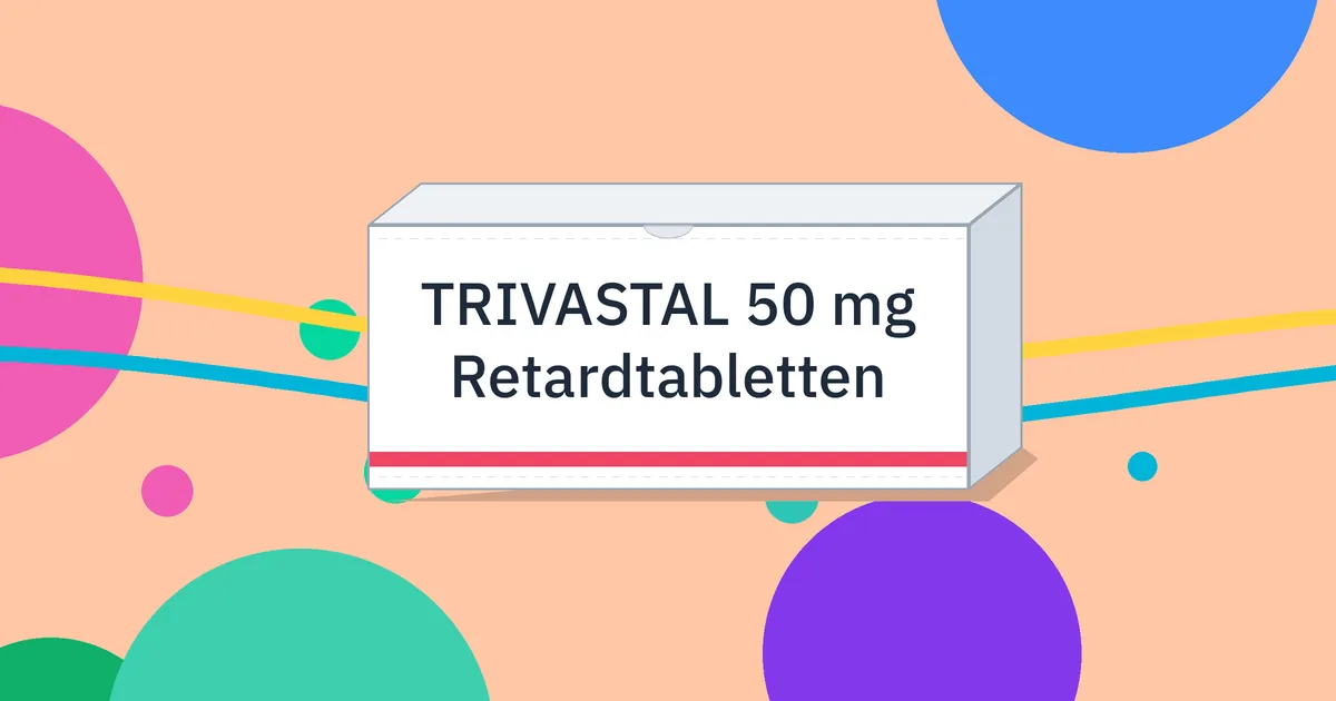 Symbolbild: Packung mit der Aufschrift TRIVASTAL 50 mg Retardtabletten (PZN 14357125) – Verfügbarkeit und Bezug in Apotheken in Frankfurt am Main