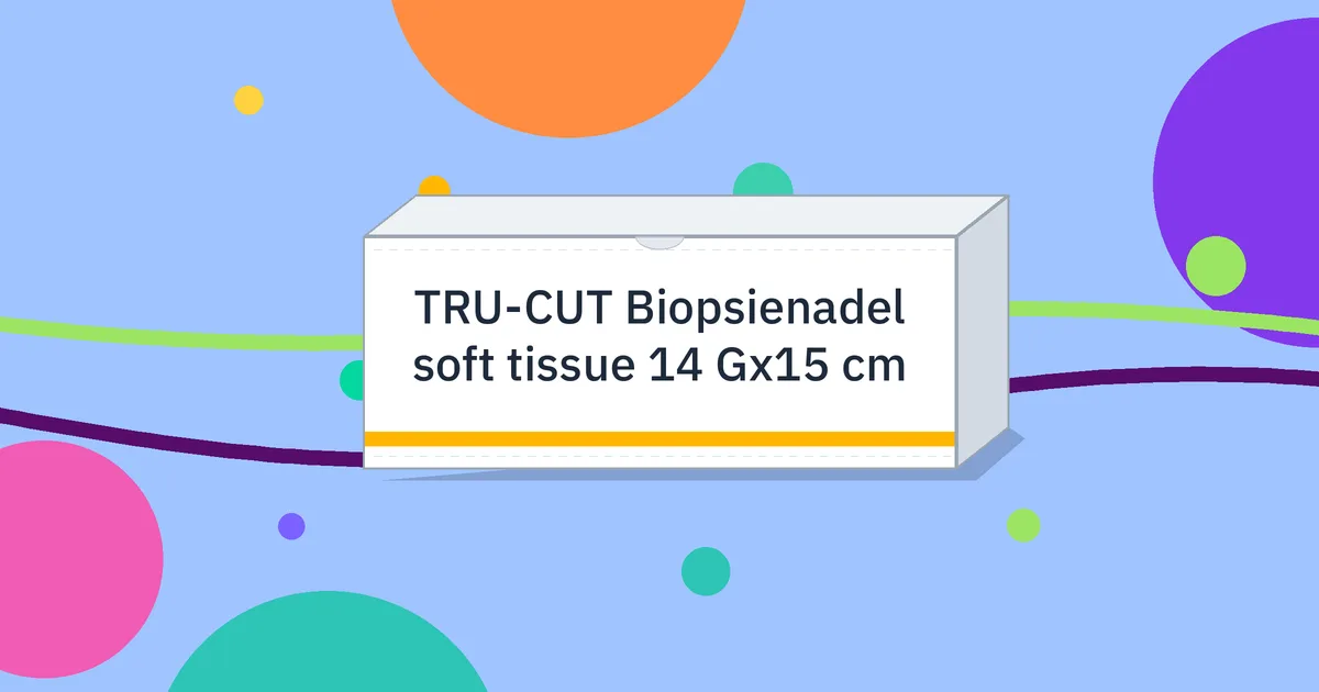 Symbolbild: Packung mit der Aufschrift TRU-CUT Biopsienadel soft tissue 14 Gx15 cm (PZN 18766145) – Verfügbarkeit und Bezug in Apotheken in Frankfurt am Main