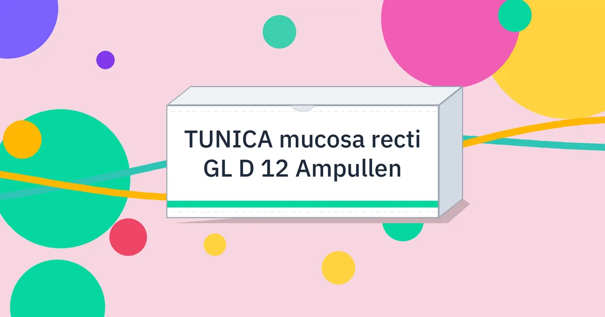 Symbolbild: Packung mit der Aufschrift TUNICA mucosa recti GL D 12 Ampullen (PZN 03787928) – Verfügbarkeit und Bezug in Apotheken in Frankfurt am Main
