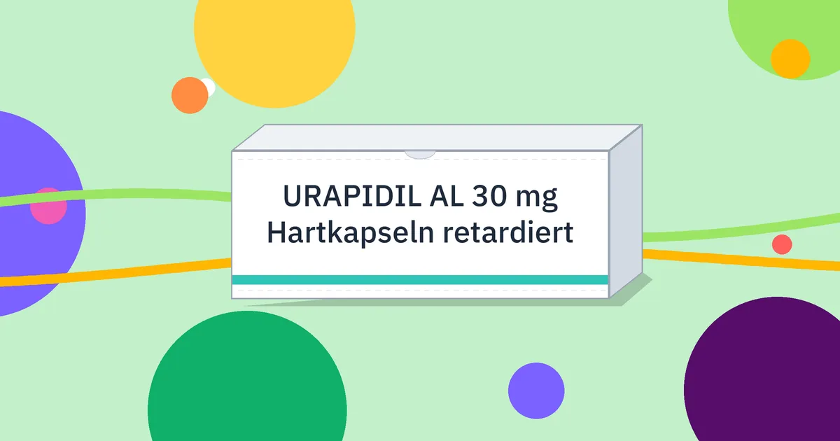 Symbolbild: Packung mit der Aufschrift URAPIDIL AL 30 mg Hartkapseln retardiert (PZN 14214348) – Verfügbarkeit und Bezug in Apotheken in Frankfurt am Main