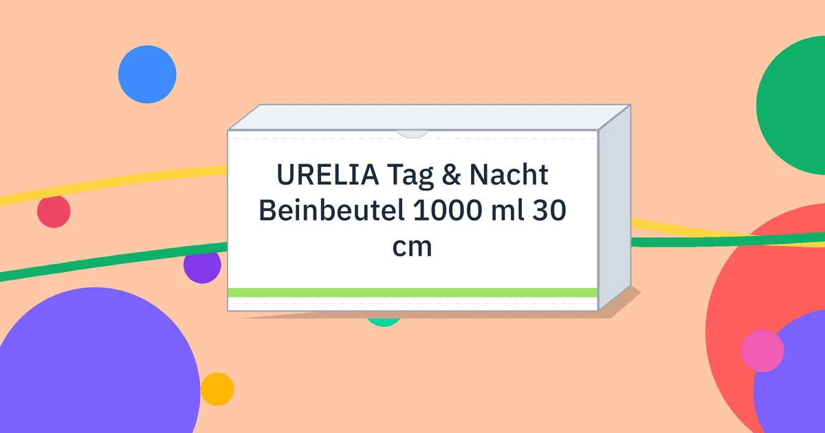 Symbolbild: Packung mit der Aufschrift URELIA Tag & Nacht Beinbeutel 1000 ml 30 cm (PZN 18438688) – Verfügbarkeit und Bezug in Apotheken in Frankfurt am Main