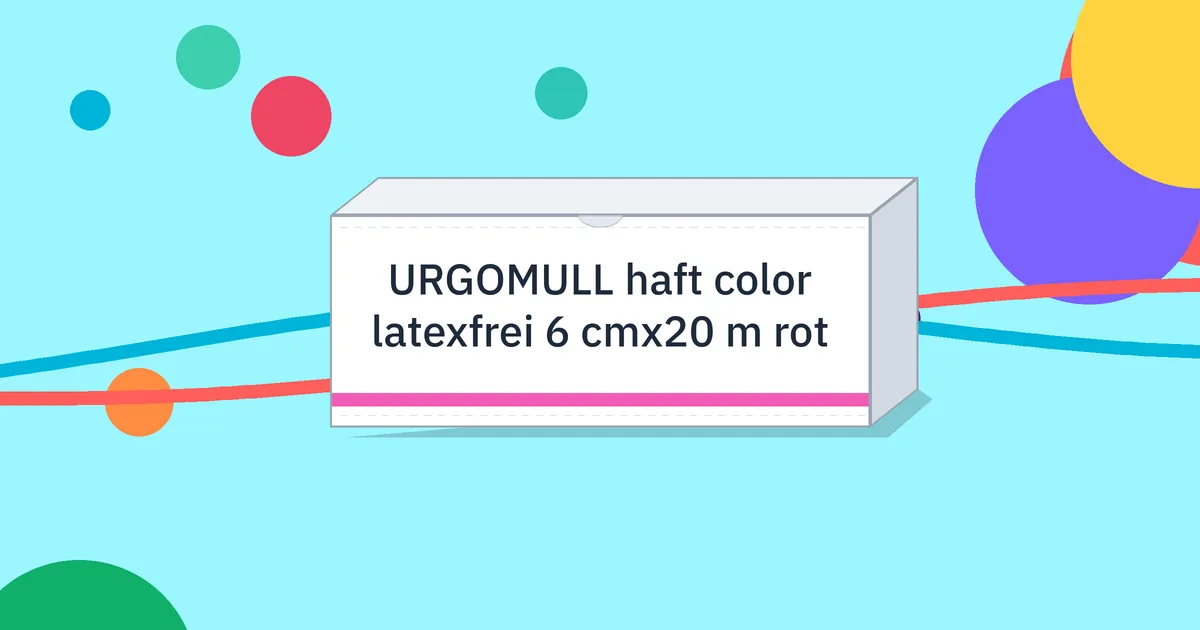 Symbolbild: Packung mit der Aufschrift URGOMULL haft color latexfrei 6 cmx20 m rot (PZN 01832719) – Verfügbarkeit und Bezug in Apotheken in Frankfurt am Main