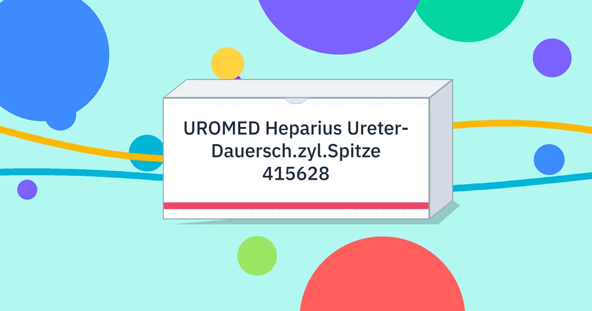 Symbolbild: Packung mit der Aufschrift UROMED Heparius Ureter-Dauersch.zyl.Spitze 415628 (PZN 11370289) – Verfügbarkeit und Bezug in Apotheken in Frankfurt am Main