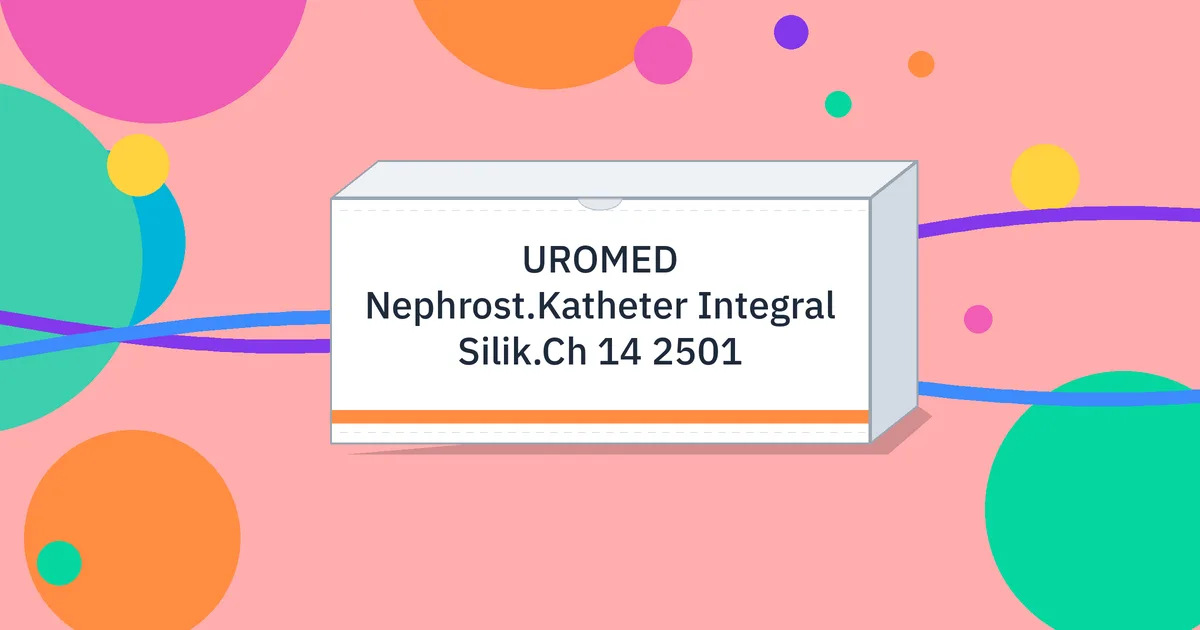 Symbolbild: Packung mit der Aufschrift UROMED Nephrost.Katheter Integral Silik.Ch 14 2501 (PZN 04741791) – Verfügbarkeit und Bezug in Apotheken in Frankfurt am Main