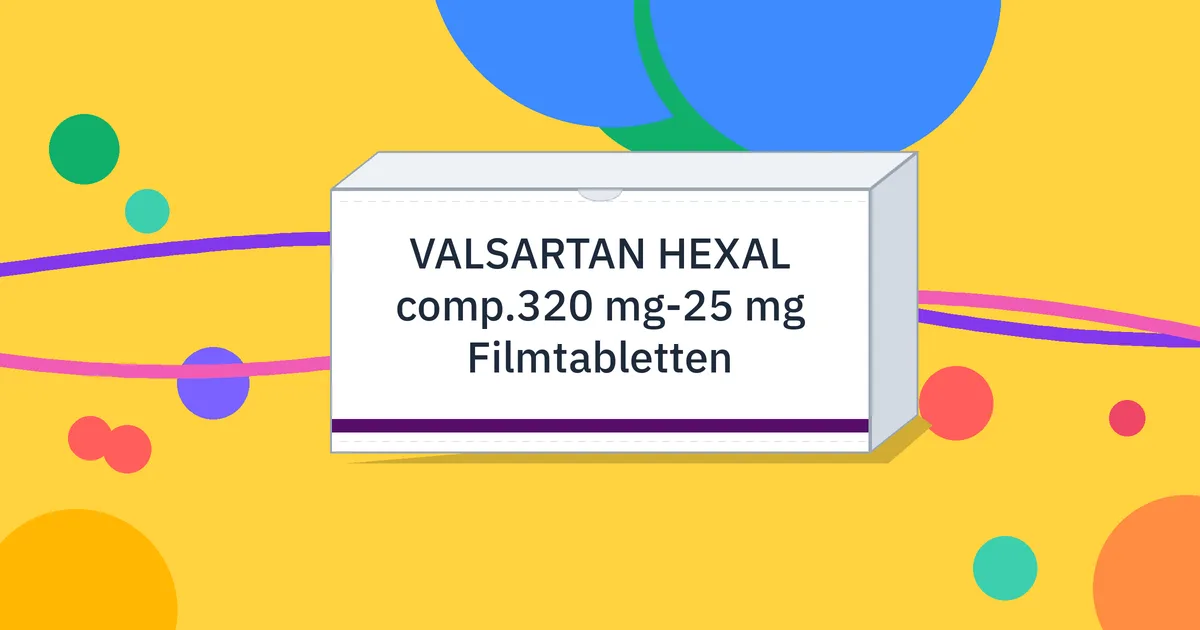 Symbolbild: Packung mit der Aufschrift VALSARTAN HEXAL comp.320 mg-25 mg Filmtabletten (PZN 07607320) – Verfügbarkeit und Bezug in Apotheken in Frankfurt am Main