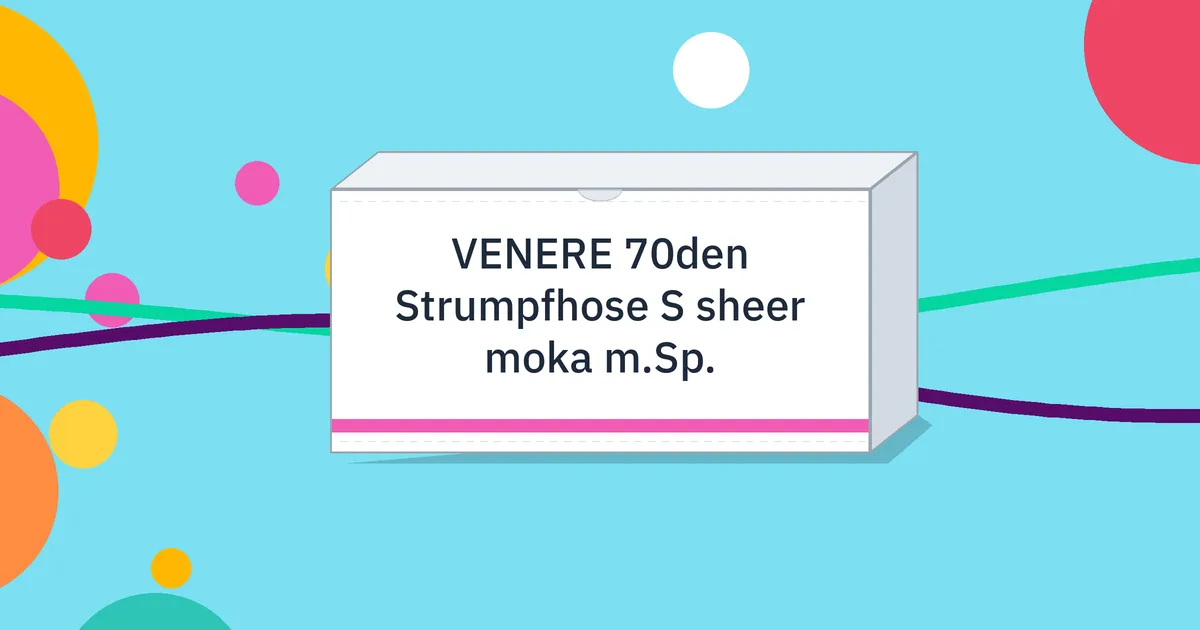Symbolbild: Packung mit der Aufschrift VENERE 70den Strumpfhose S sheer moka m.Sp. (PZN 16172878) – Verfügbarkeit und Bezug in Apotheken in Frankfurt am Main