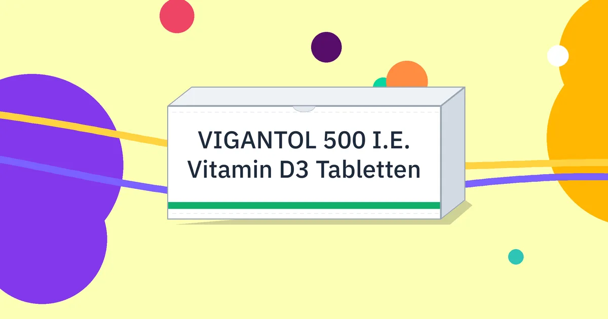 Symbolbild: Packung mit der Aufschrift VIGANTOL 500 I.E. Vitamin D3 Tabletten (PZN 13155655) – Verfügbarkeit und Bezug in Apotheken in Frankfurt am Main