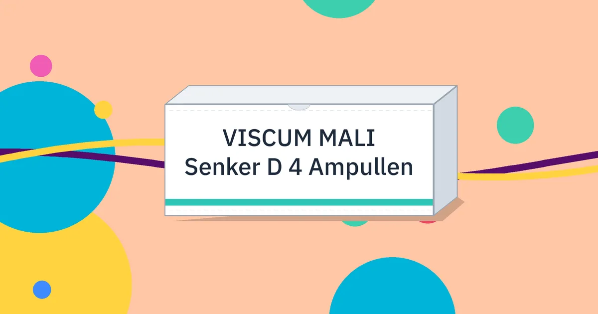 Symbolbild: Packung mit der Aufschrift VISCUM MALI Senker D 4 Ampullen (PZN 03358593) – Verfügbarkeit und Bezug in Apotheken in Frankfurt am Main