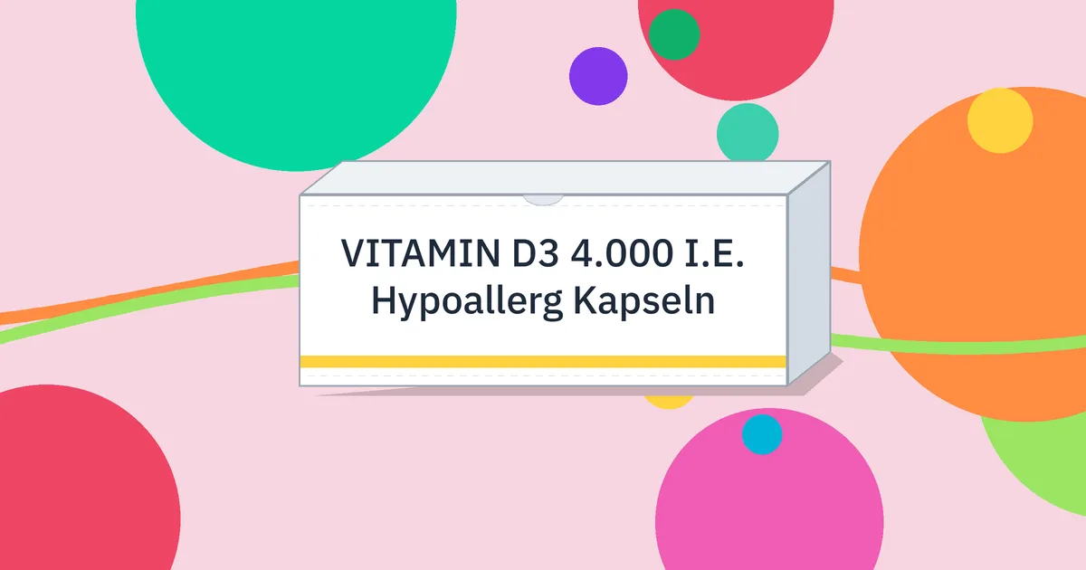 Symbolbild: Packung mit der Aufschrift VITAMIN D3 4.000 I.E. Hypoallerg Kapseln (PZN 16874764) – Verfügbarkeit und Bezug in Apotheken in Frankfurt am Main