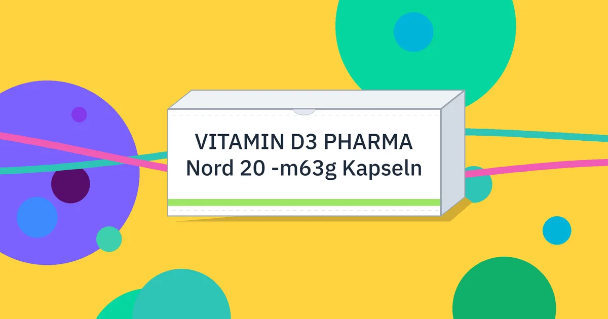 Symbolbild: Packung mit der Aufschrift VITAMIN D3 PHARMA Nord 20 -m63g Kapseln (PZN 06558789) – Verfügbarkeit und Bezug in Apotheken in Frankfurt am Main