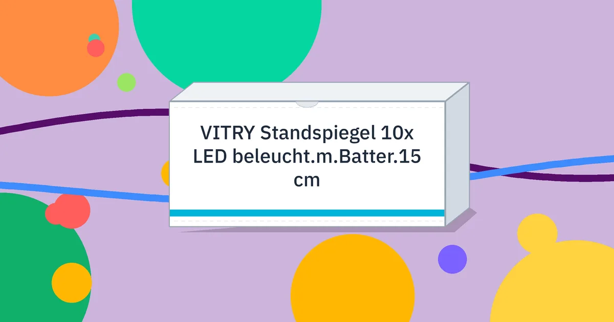 Symbolbild: Packung mit der Aufschrift VITRY Standspiegel 10x LED beleucht.m.Batter.15 cm (PZN 11688784) – Verfügbarkeit und Bezug in Apotheken in Frankfurt am Main