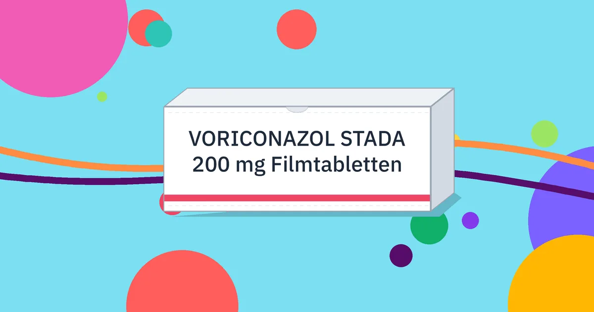 Symbolbild: Packung mit der Aufschrift VORICONAZOL STADA 200 mg Filmtabletten (PZN 11564929) – Verfügbarkeit und Bezug in Apotheken in Frankfurt am Main