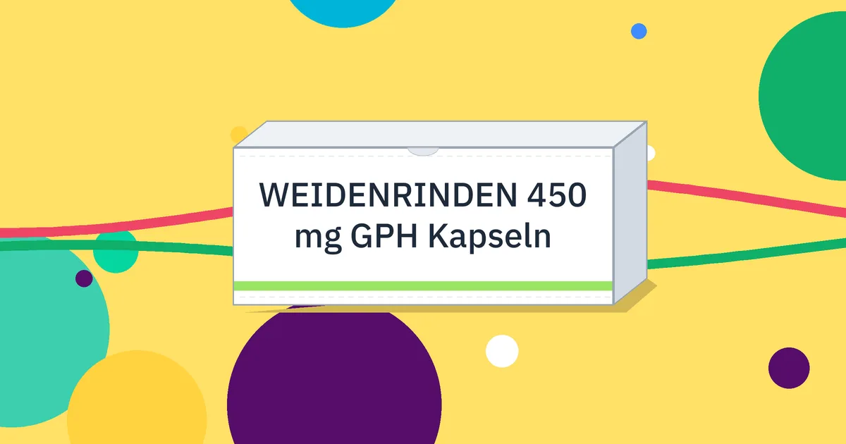 Symbolbild: Packung mit der Aufschrift WEIDENRINDEN 450 mg GPH Kapseln (PZN 15294786) – Verfügbarkeit und Bezug in Apotheken in Frankfurt am Main