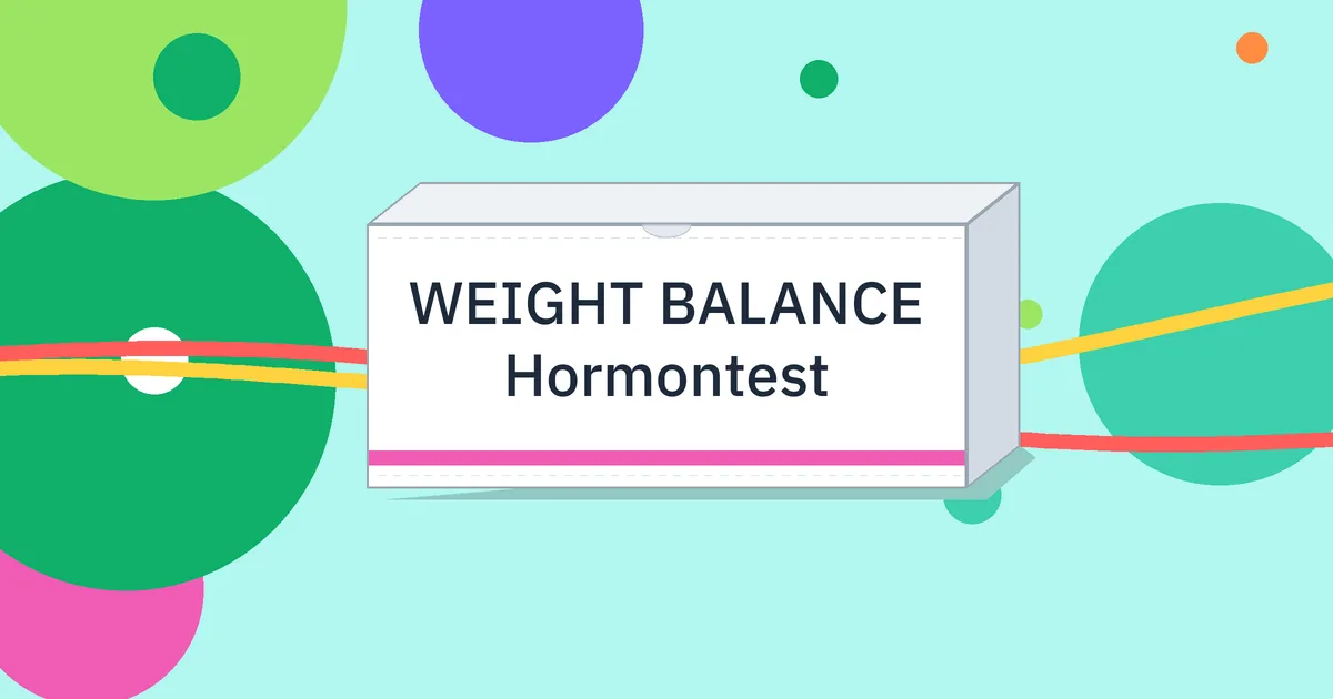 Symbolbild: Packung mit der Aufschrift WEIGHT BALANCE Hormontest (PZN 15425774) – Verfügbarkeit und Bezug in Apotheken in Frankfurt am Main