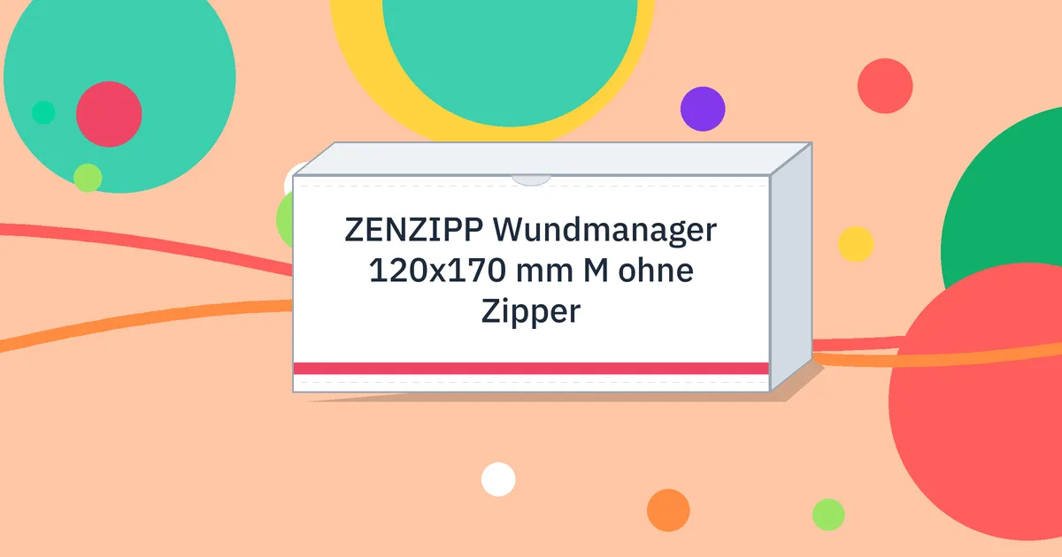 Symbolbild: Packung mit der Aufschrift ZENZIPP Wundmanager 120x170 mm M ohne Zipper (PZN 13568340) – Verfügbarkeit und Bezug in Apotheken in Frankfurt am Main