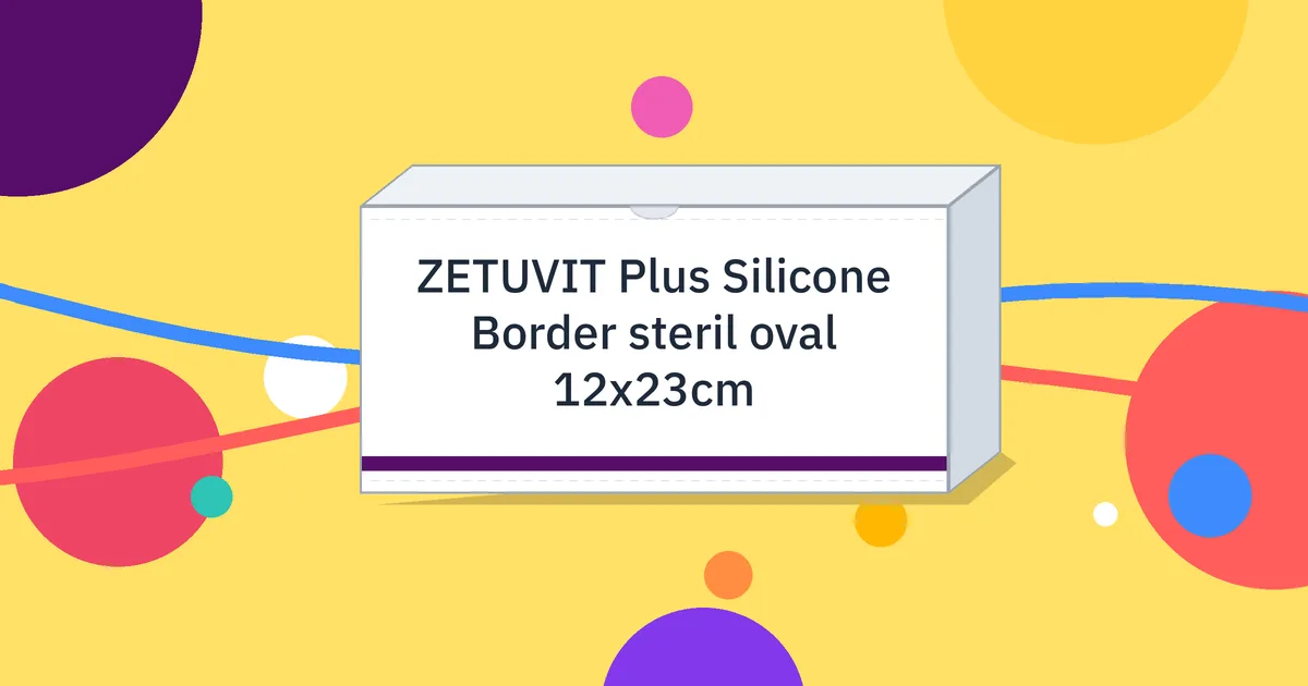 Symbolbild: Packung mit der Aufschrift ZETUVIT Plus Silicone Border steril oval 12x23cm (PZN 20120462) – Verfügbarkeit und Bezug in Apotheken in Frankfurt am Main