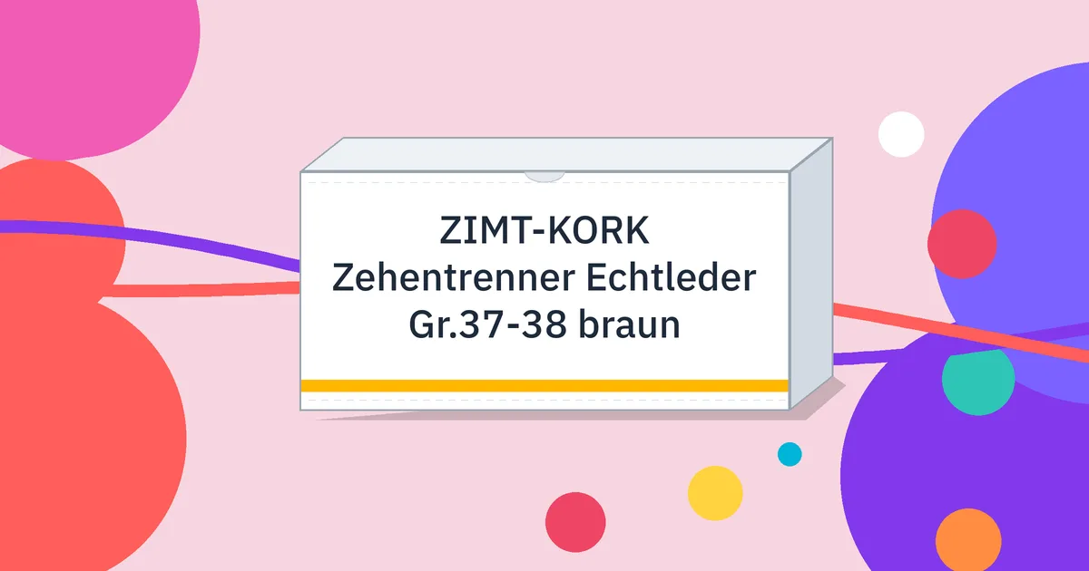 Symbolbild: Packung mit der Aufschrift ZIMT-KORK Zehentrenner Echtleder Gr.37-38 braun (PZN 19729011) – Verfügbarkeit und Bezug in Apotheken in Frankfurt am Main